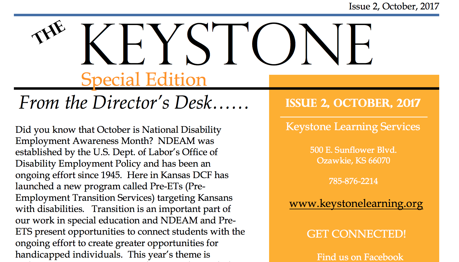 Keystone October Newsletter – Keystone Learning Services