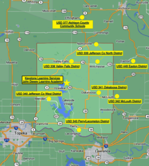 Map of Keystone Districts Served – Keystone Learning Services